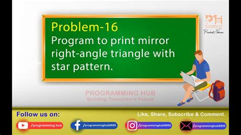 Program To Print Mirror Right Angle Triangle With Star Pattern Youtube