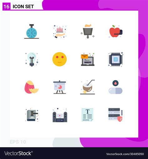 Editable Line Pack 16 Simple Flat Colors Of Vector Image