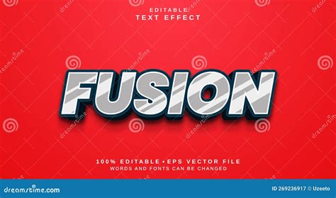 editable text style effect fusion text style theme stock vector