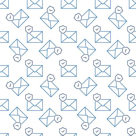 premium vector envelope with shield vector line seamless pattern