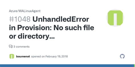 UnhandledError In Provision No Such File Or Directory Etc Sysconfig