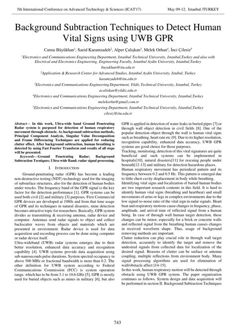 Pdf Background Subtraction Techniques To Detect Human Vital Signs Using Uwb Gpr