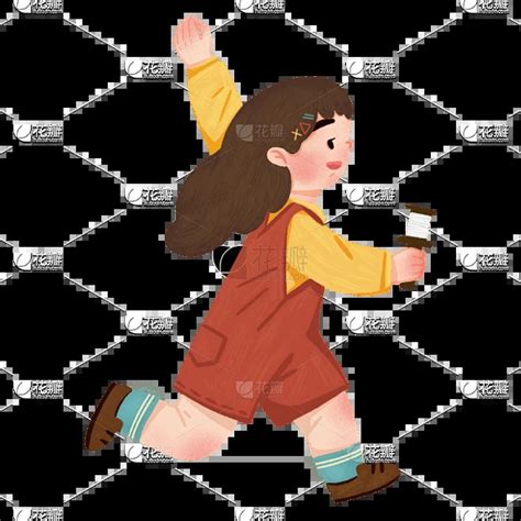 手绘风 人物插画贴纸 女孩素材 花瓣网