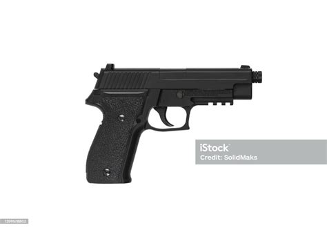 공기 총 공기 소프트 스포츠 및 엔터테인먼트를위한 현대 공압 무기 더미 진짜 권총의 사본 흰색 배경에서 격리합니다 검은색에 대한 스톡 사진 및 기타 이미지 Istock