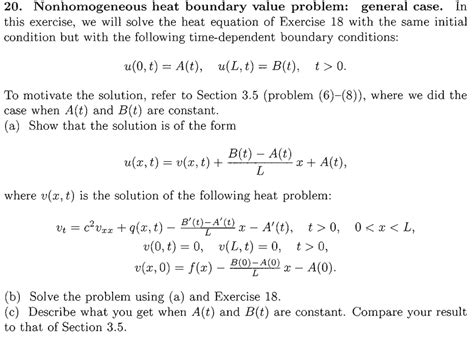 Solved 18 Nonhomogeneous Heat Boundary Value Problem A