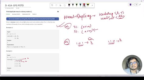 Find Duplicate Rows In A Binary Matrix Gfg Potd D 414 Microsoft 14