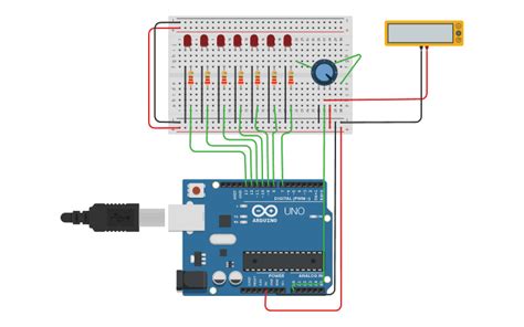 Circuit Design Potenciometro Leds Tinkercad