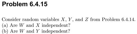 Solved Problem 6415consider Random Variables ﻿x ﻿y
