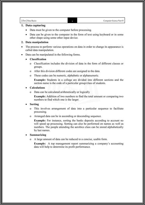 SOLUTION 12th Class Computer Notes Chapter 1 Of 14 Studypool