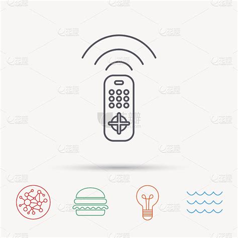远程控制图标。电视频道的信号。
