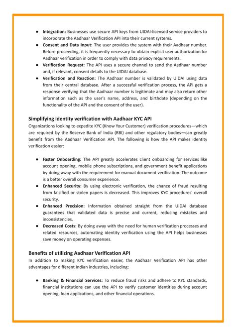 The Aadhaar Verification Api Simplifying Identity Verificationpdf