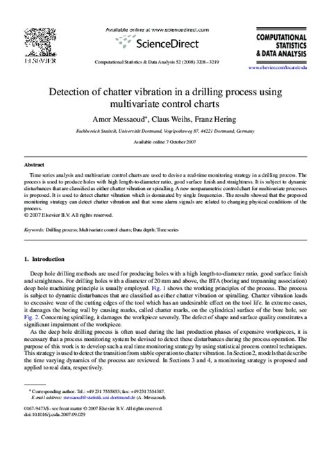 Pdf Detection Of Chatter Vibration In A Drilling Process Using Multivariate Control Charts