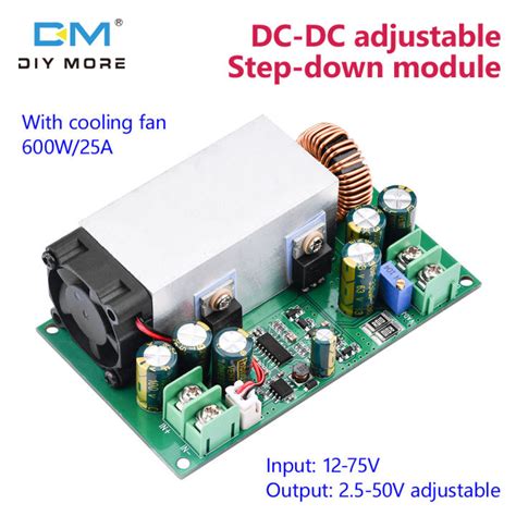Diymore Dc Dc Buck Converter Step Down Module Dc 12v 75v To 5 48v 25a