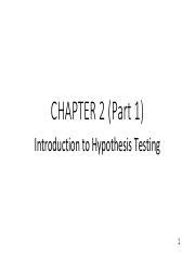 Slide Chapter Part Hypothesis Testing Pdf CHAPTER Part Introduction To Hypothesis