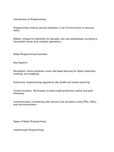 Robot Programming Pdf