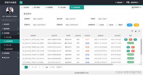 34 SSM汽车租聘系统带论文Java 学长敲代码