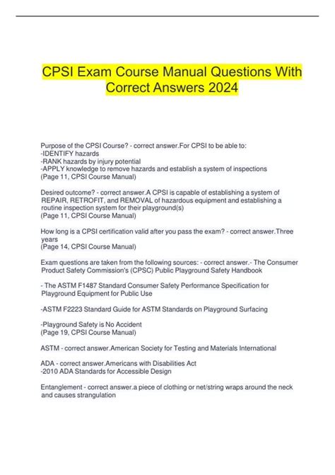 Cpsi Exam Course Manual Questions With Correct Answers 2024 Cpsi Stuvia Us