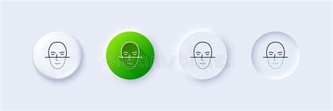Face Recognition Line Icon Faces Biometrics Sign Line Icons Vector Stock Vector