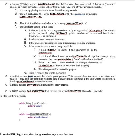 Answered Your Class Hangman Has The Following Bartleby