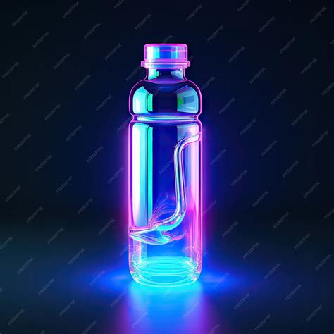 Premium Ai Image 3d Render Of A Concept Glowing Water Bottle
