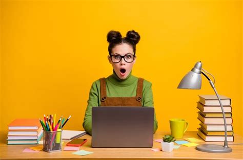 Premium Photo Portrait Of Genius Girl Geek Programmer Working