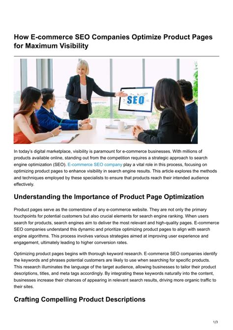 Ppt How E Commerce Seo Companies Optimize Product Pages For Maximumvisibility Powerpoint