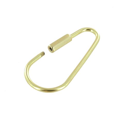 C5535 2 12 Natural Brass Key Ring W Spring Solid Brass Ll