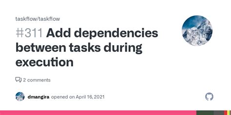 Add Dependencies Between Tasks During Execution · Issue 311 · Taskflowtaskflow · Github
