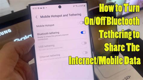 Galaxy S23s23ultra How To Turn Onoff Bluetooth Tethering To Share The Internetmobile Data
