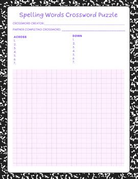Babes Create Crossword Puzzle By Sophie Wertz TPT