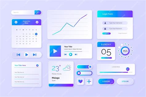 Premium Vector Gradient Uiux Elements Collection