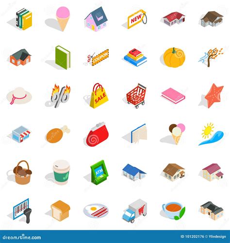 Lovely Icons Set Isometric Style Stock Vector Illustration Of Code