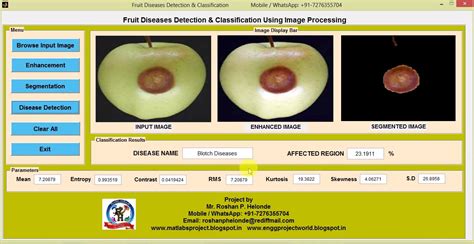 Matlab Code For Fruit Disease Detection And Classification Using Image