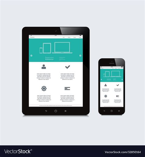 Tablet And Smartphone Responsive Webdesign Vector Image