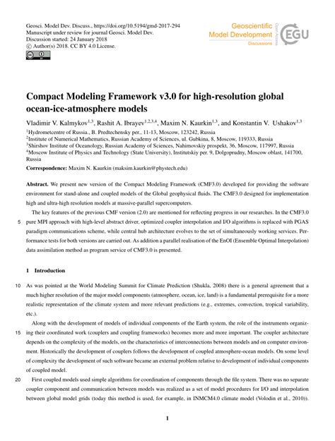 Pdf Compact Modeling Framework V3 0 For High Resolution Global Ocean