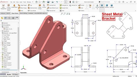 Sheet Metal Bracket In Solidworks In 2025 Solidworks Cad Cam Save