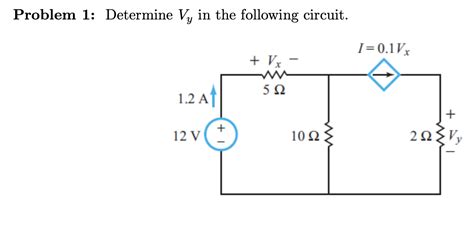 Solved Problem 1 Determine Vy In The Following Circuit Ι