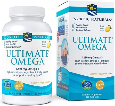 Nordic Naturals Ultimate Omega 1280mg Omega 3 Superior Triglyceride Form Lemon 120 Soft