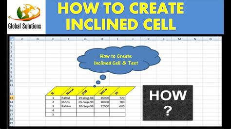 Excel Formatting Tips Create Angled Cells Diagonally In Excel Or Slanted Text And Border YouTube