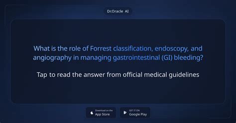 What Is The Role Of Forrest Classification Endoscopy And Angiography