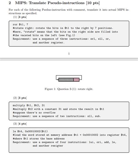 Solved 2 ﻿mips Translate Pseudo Instructions 10 ﻿pts For