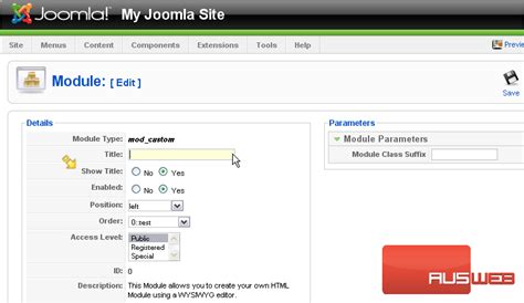 add custom html to joomla web24