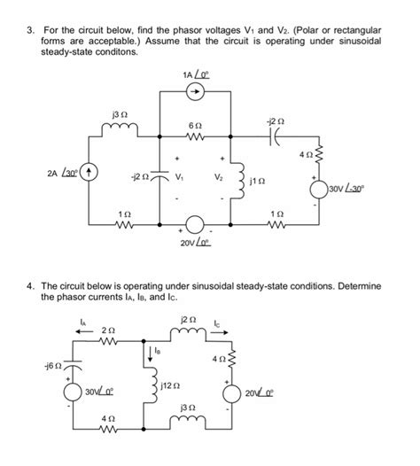 solved 3 for the circuit below find the phasor voltages v1