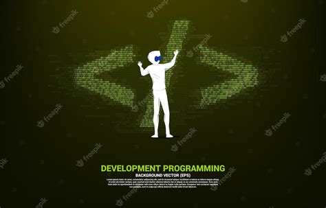 Premium Vector Silhouette Man Wear Vr Glasses Software Development