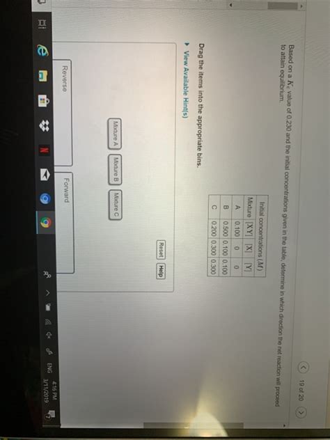 Solved く 190120 Based On A Kc Value Of 0230 And The