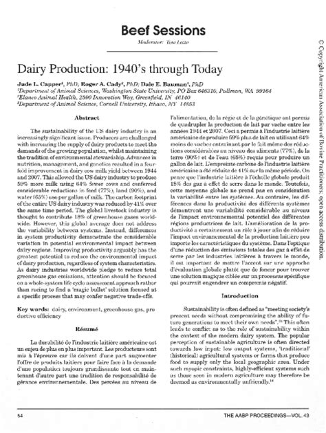 Pdf Dairy Production