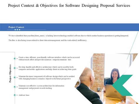 Project Context And Objectives For Software Designing Proposal Services Ppt Powerpoint Slide
