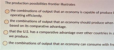 The Production Possibilities Frontier Illustrates The Combinations Of