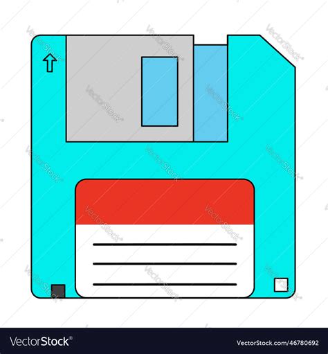 Floppy Disk Or Diskette Retro Electronic Storage Vector Image