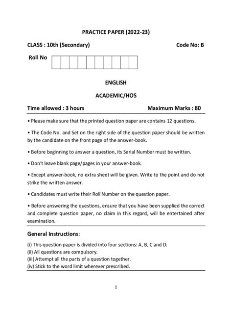 Fillable Online Cbse Class 10 Math Basic Sample Paper 2023 With